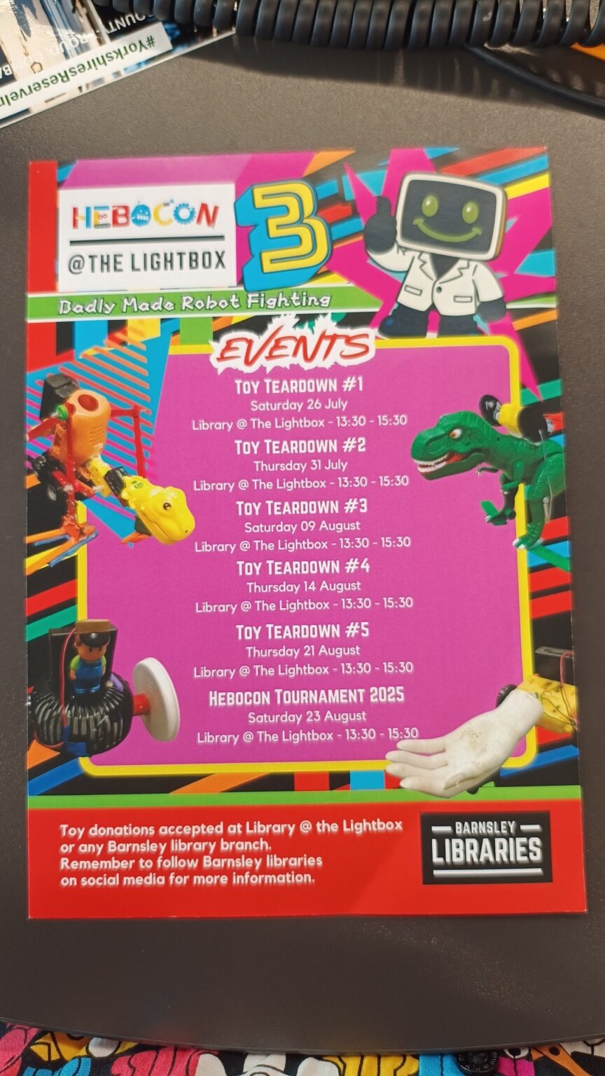 HEBOCON＠バーンズリー図書館（有志イベント情報） | HEBOCON - 技術力の低い人限定ロボコン（通称：ヘボコン）